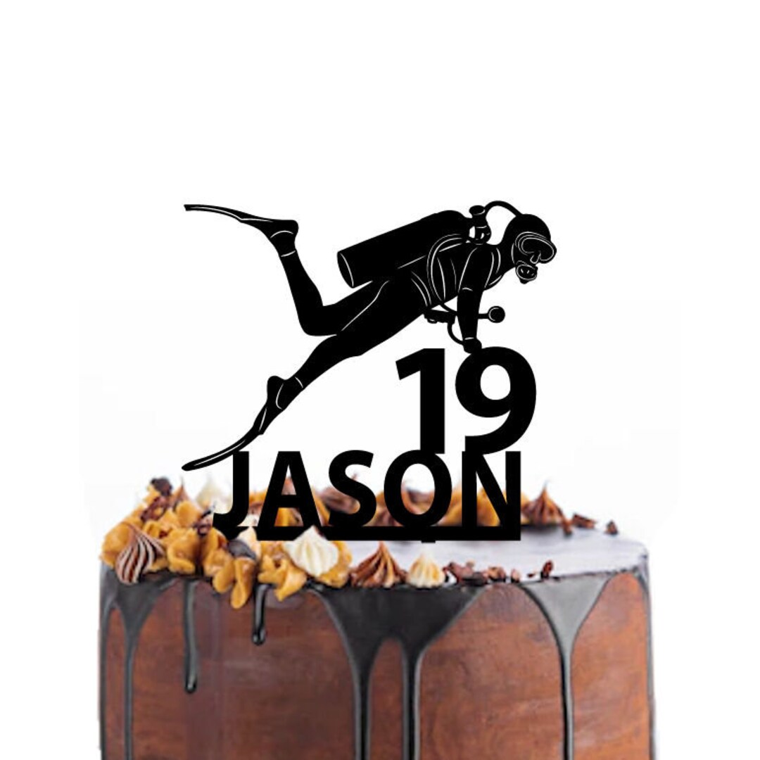 Birthday Cake Topper With a Scuba Diver, Different Variations and ...