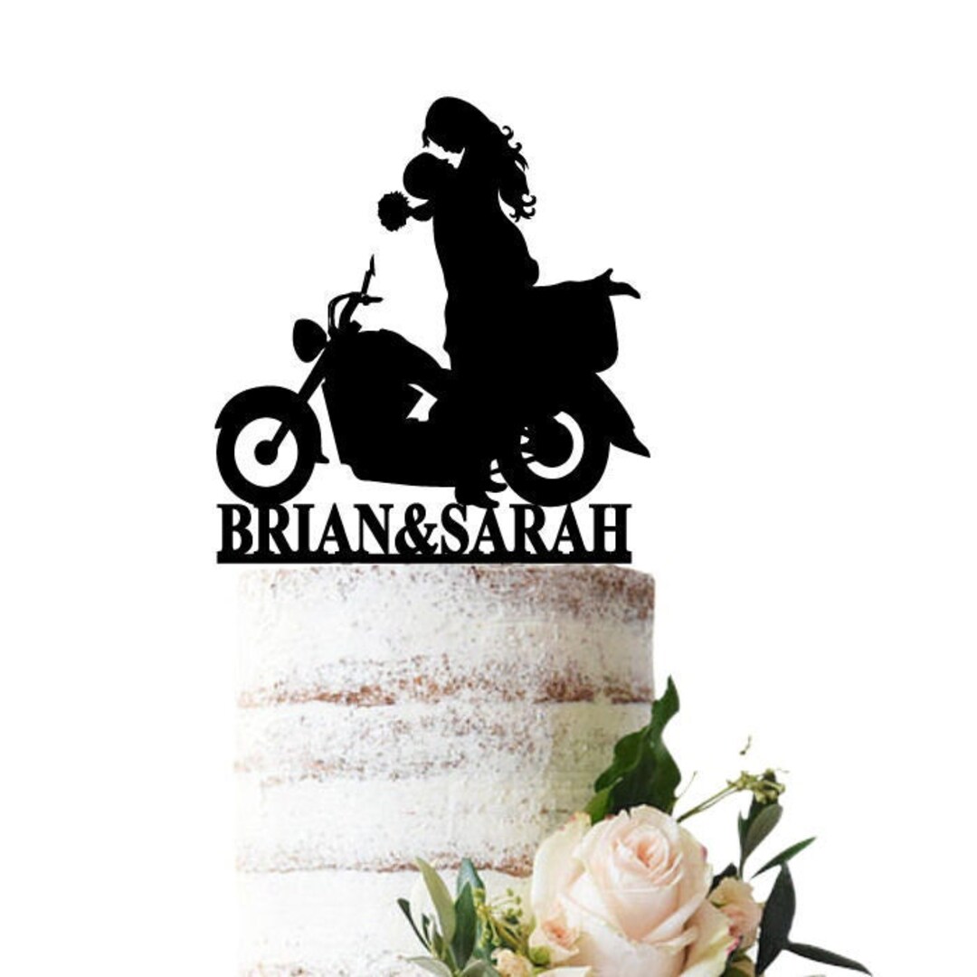 Wedding Cake Topper in His Arms Next to a Motor - Etsy