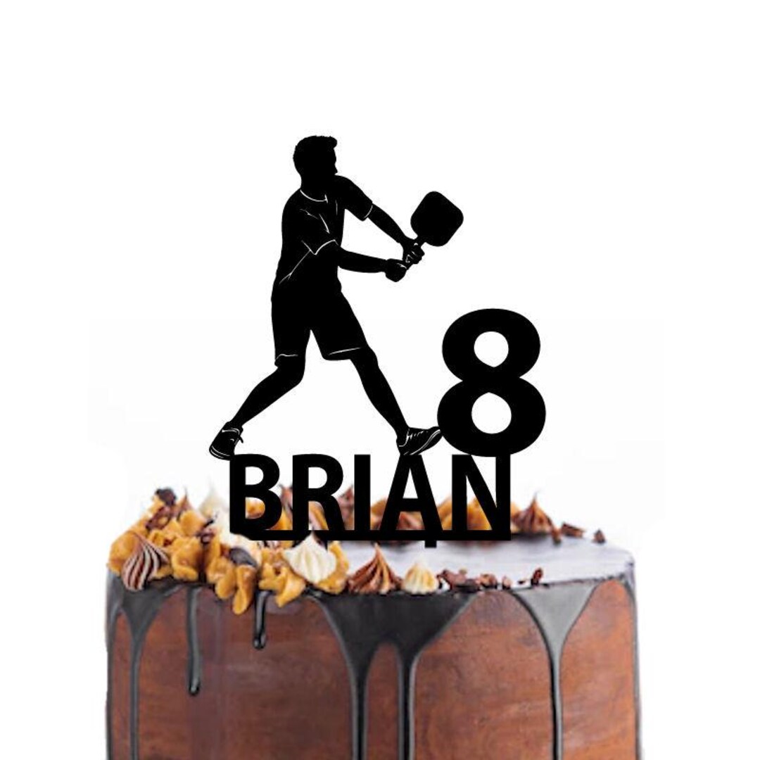Birthday Cake Topper With a Pickleball Player, Different Variations and ...
