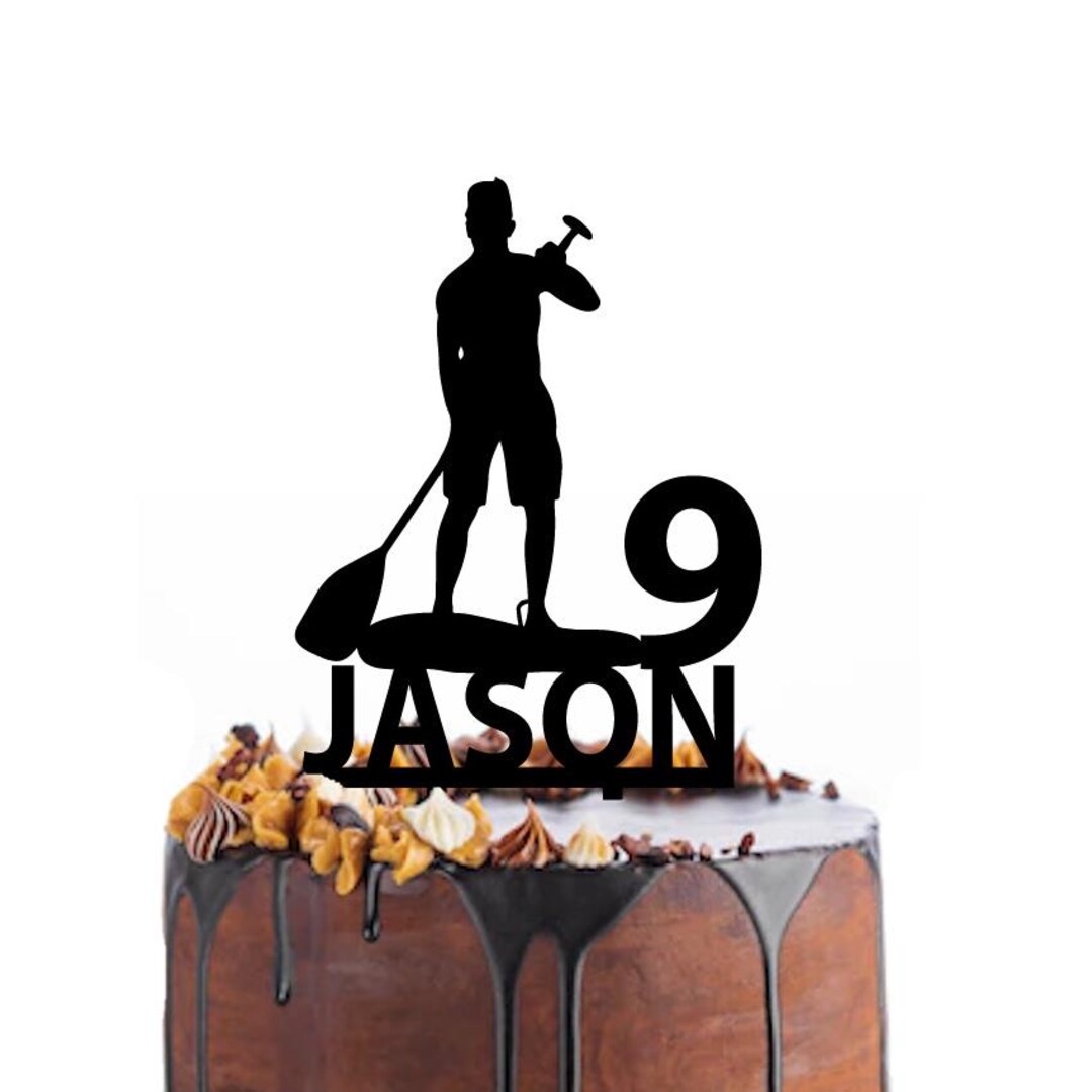 Birthday Cake Topper With a Paddle Boarder, Sup Boarder, Different ...