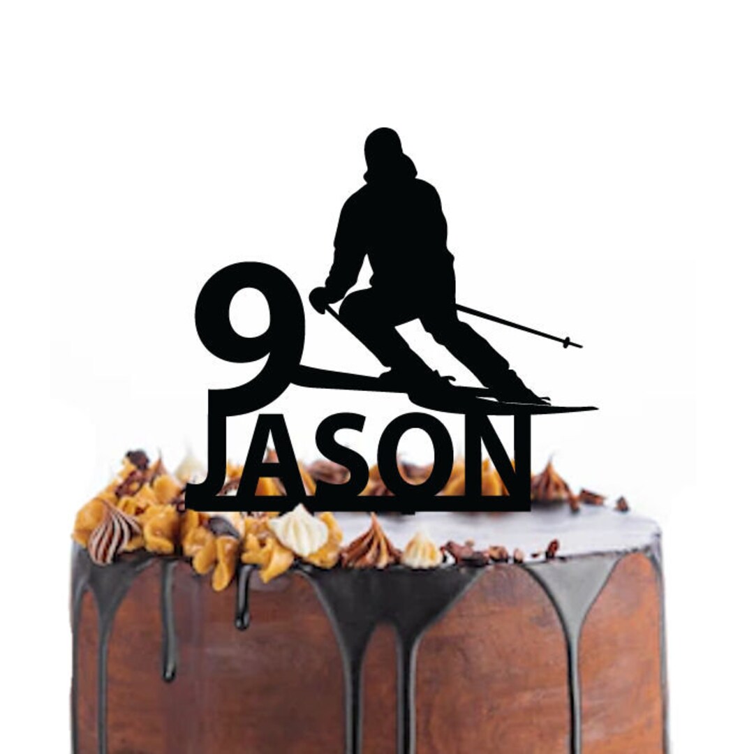 Birthday Cake Topper With a Skier, Different Variations and Colours ...