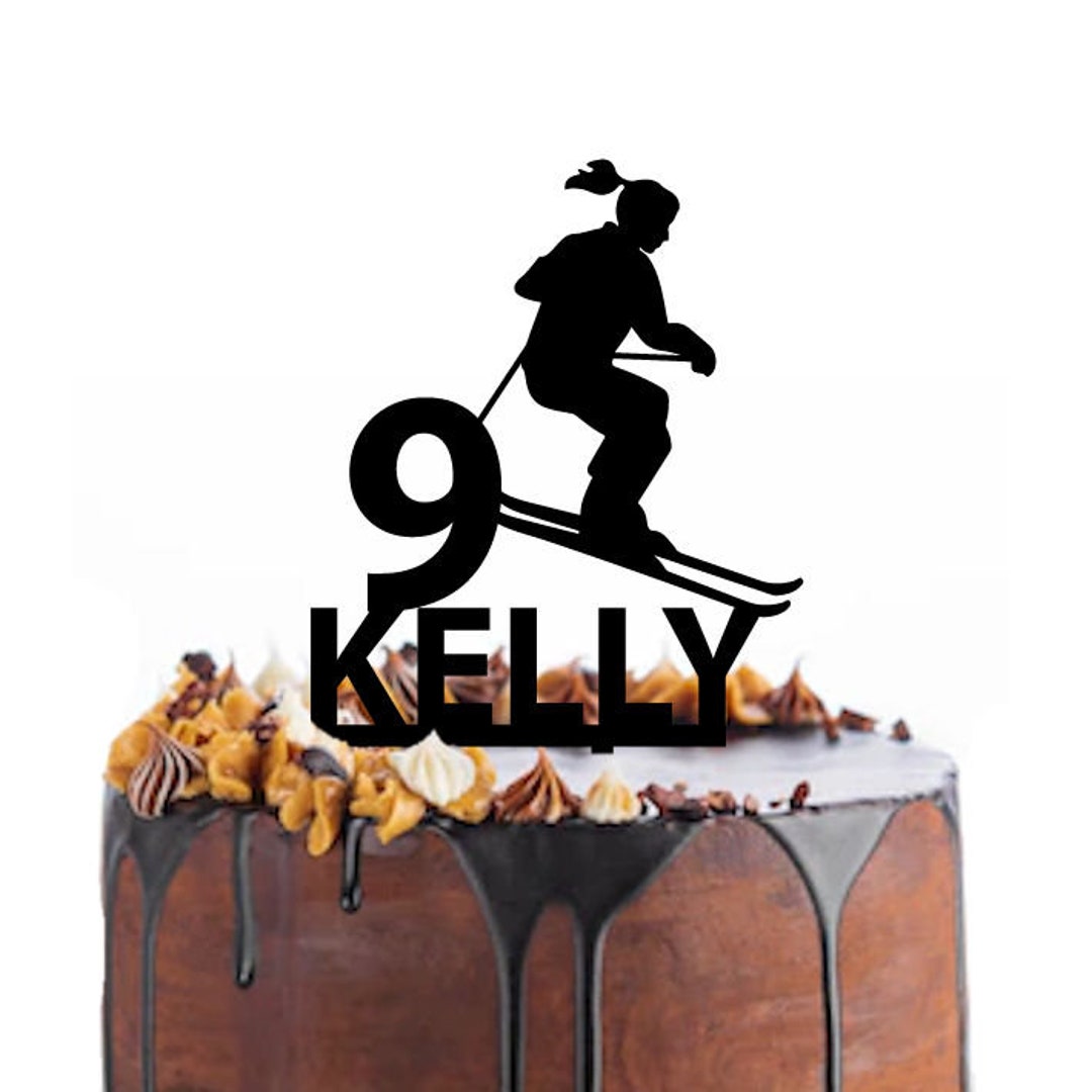 Birthday Cake Topper With a Skier Girl, Different Variations and ...