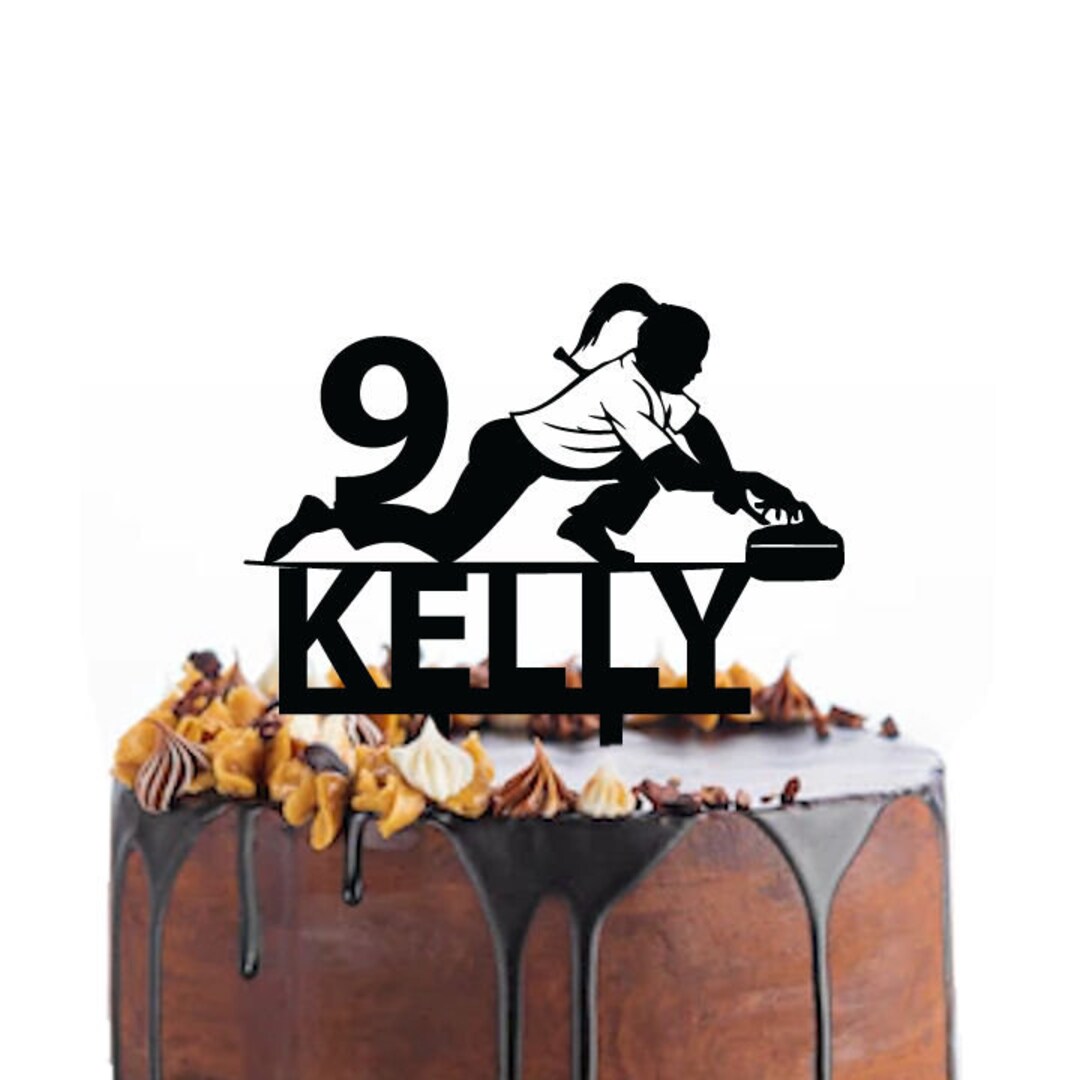 Birthday Cake Topper With a Female Curling Player, Different Variations ...