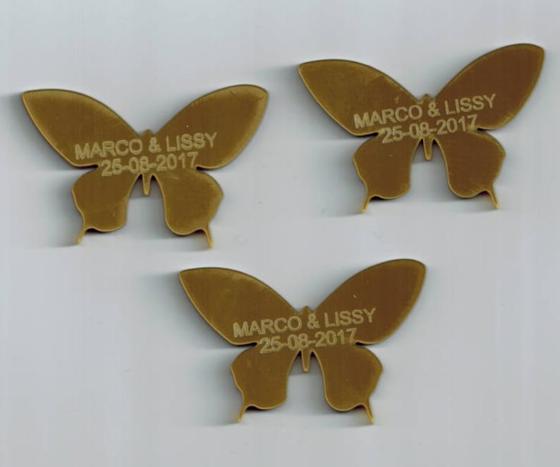 Laser Cut Acrylic Butterfly 5 Cm Engraved With Names and - Etsy