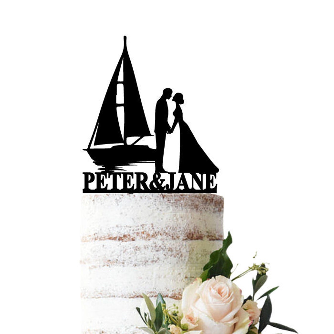 Wedding Cake Topper Romantic Couple With a Sailboat. Choose - Etsy