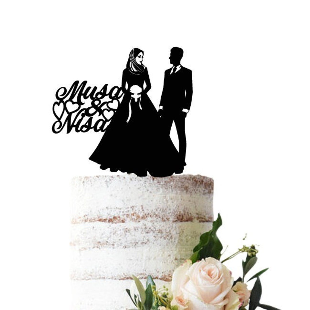 Wedding Cake Topper Elegant Muslim Bride With Headscarf / Hijab - Etsy