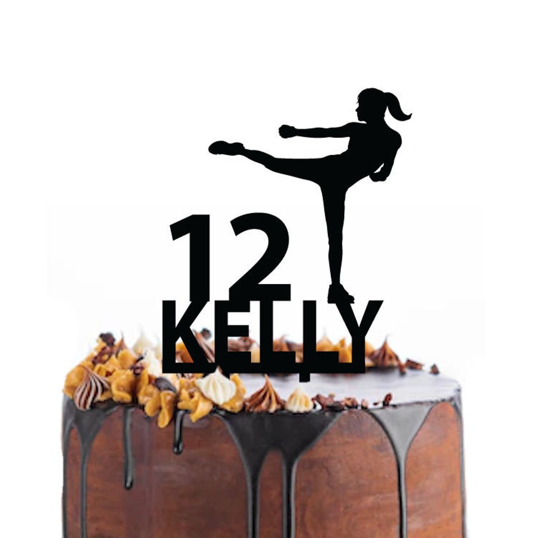 Birthday Cake Topper With a Female Kickboxer, Different Variations and ...