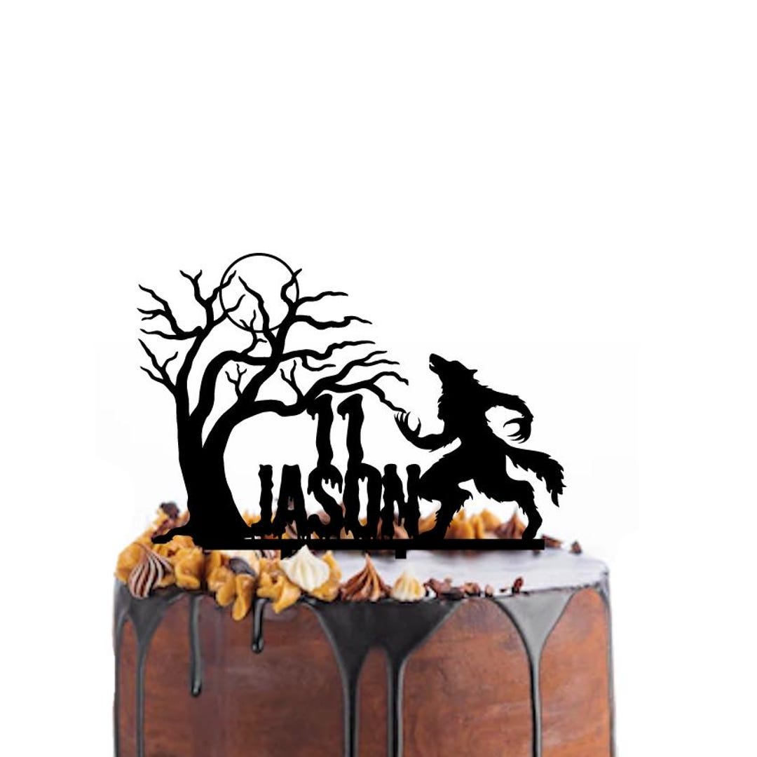 Birthday Cake Topper Werewolf, Different Colours Acrylic and Wood ...