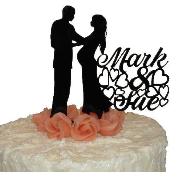 Wedding Cake Topper Pregnant Bride Option for Extra | Etsy