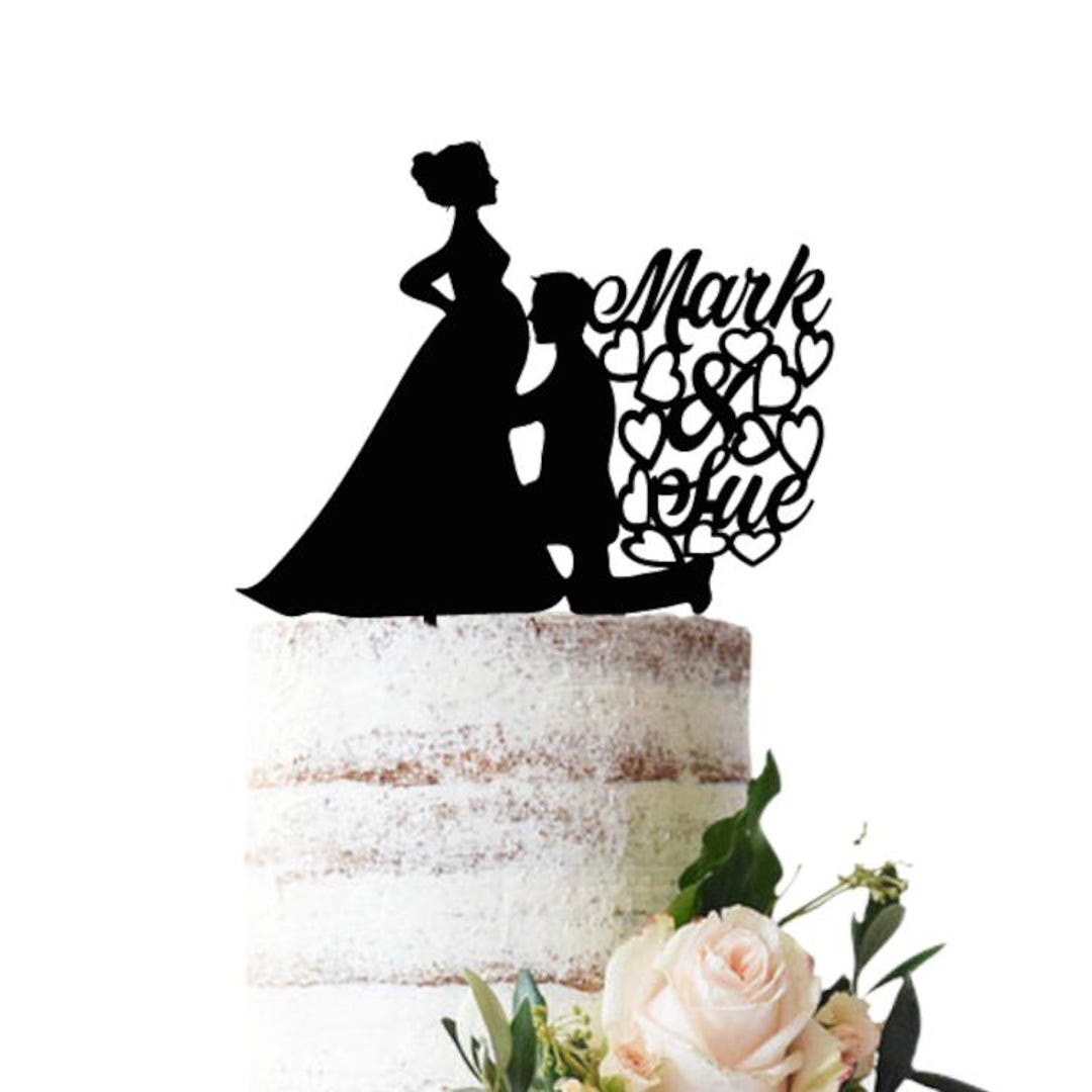 Wedding Cake Topper Pregnant Bride, Groom Kissing Belly - Etsy