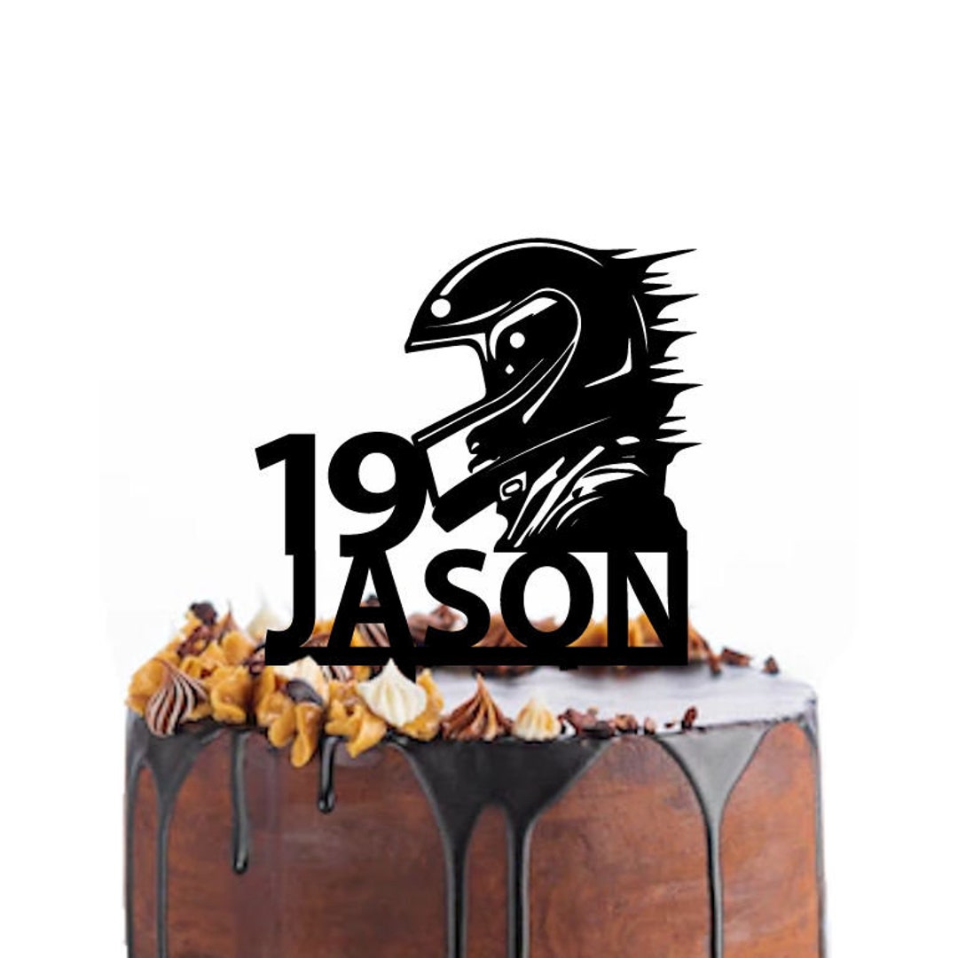 Birthday Cake Topper With a Motor Helmet, , Different Variations and ...