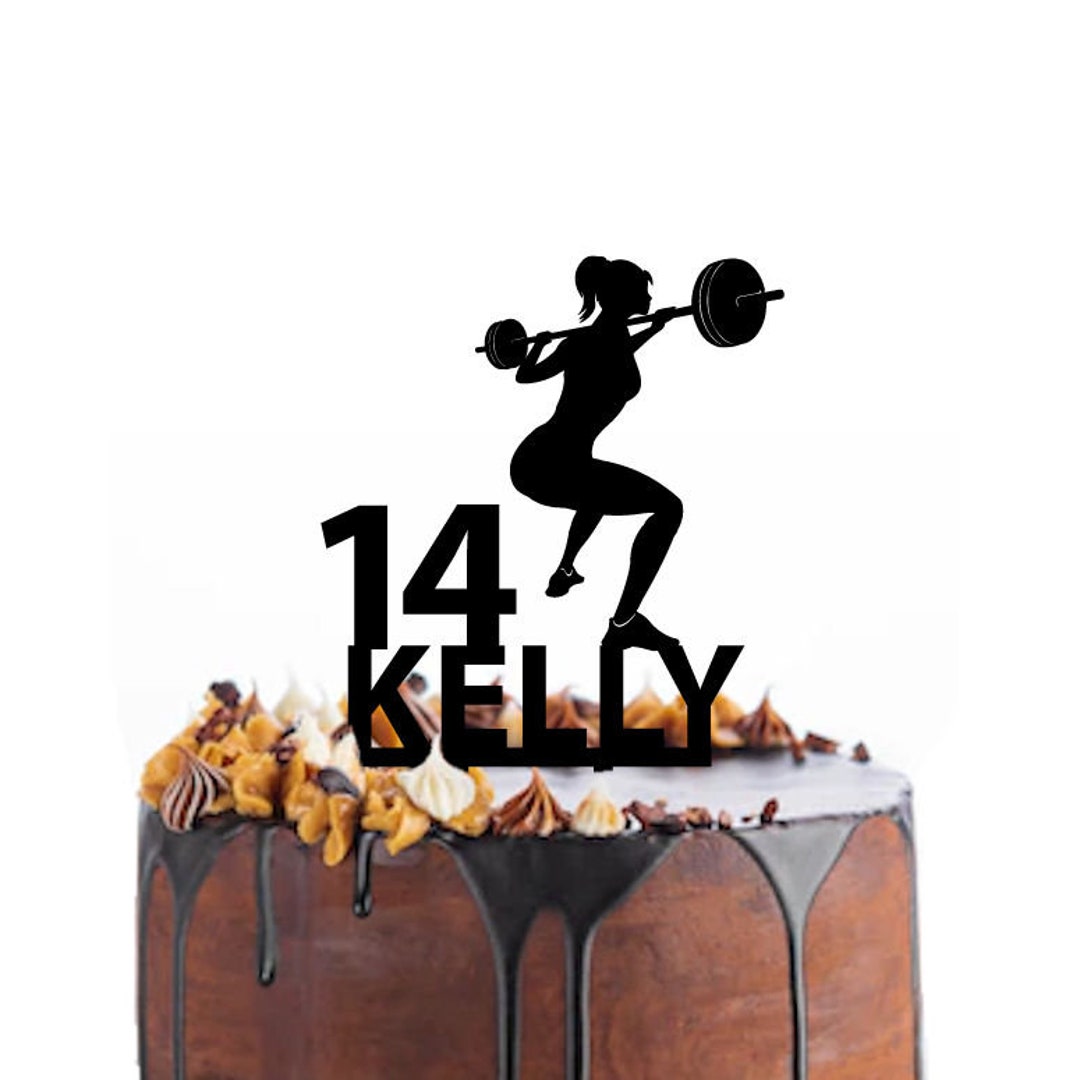 Birthday Cake Topper With a Female Weight Lifter/ Fitness Girl ...