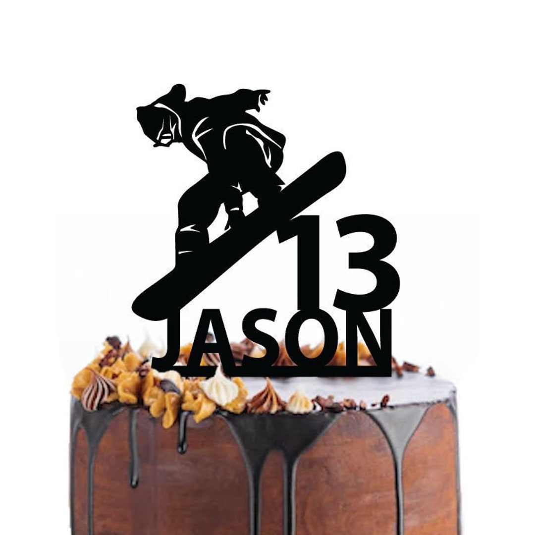 Birthday Cake Topper With a Snowboarder, Different Variations and ...