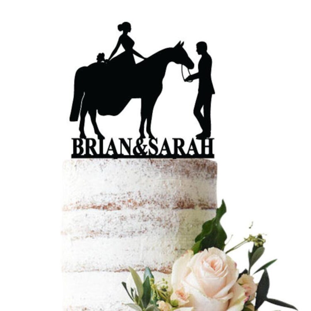 Wedding Cake Topper Bride on Horse - Etsy
