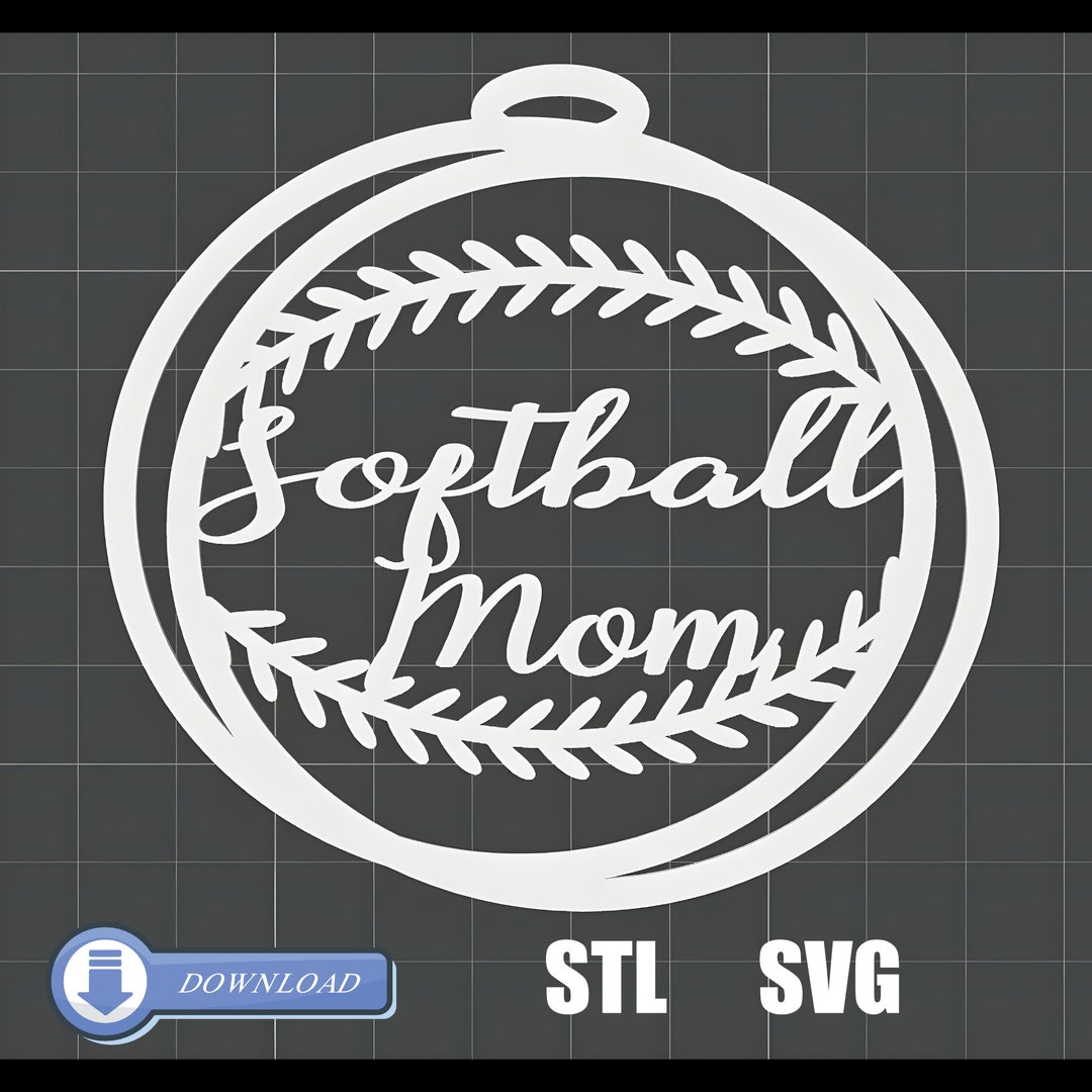Softball Mom Ornament STL and SVG Files for 3D Printing, Laser ...