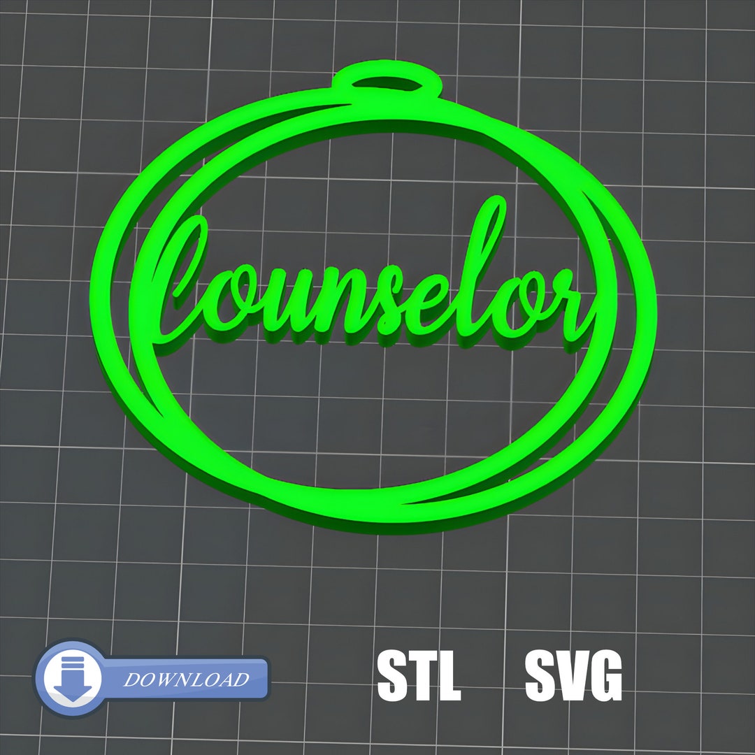 Counselor Ornament STL and SVG Files for 3D Printing, Laser Engraving ...
