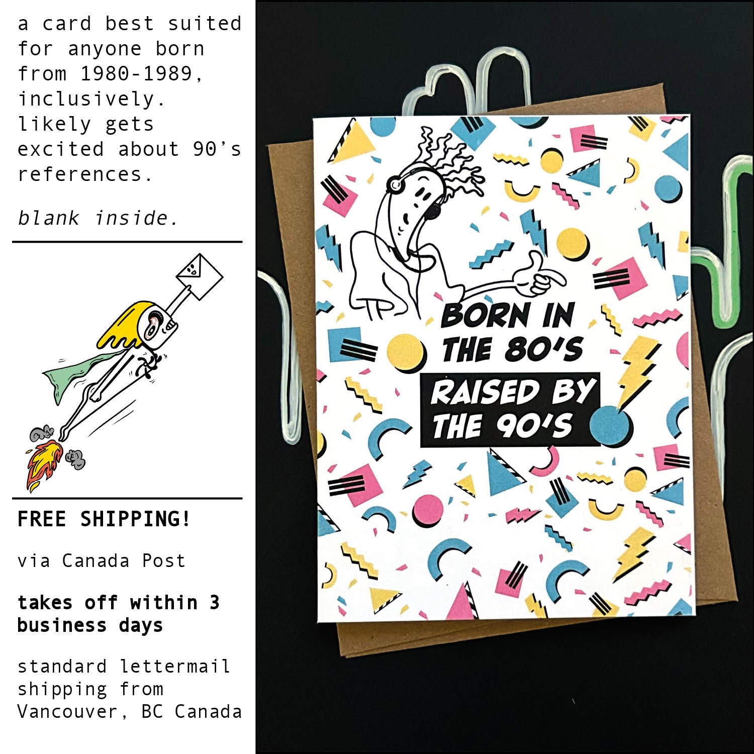 90s Retro Birthday Greeting Card Born in the 80s Raised by the 90s ...