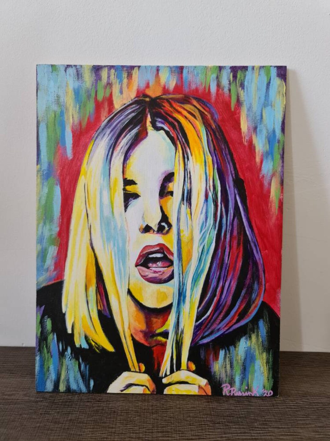 Lustvolle Farben Abstrakte Portraitmalerei mit hellen - Etsy.de