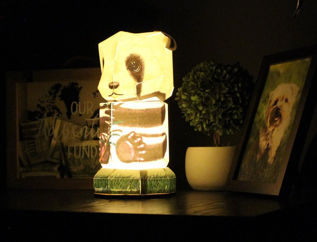 Panda Lamp - Origami Home Decor Paper Night Light - Etsy