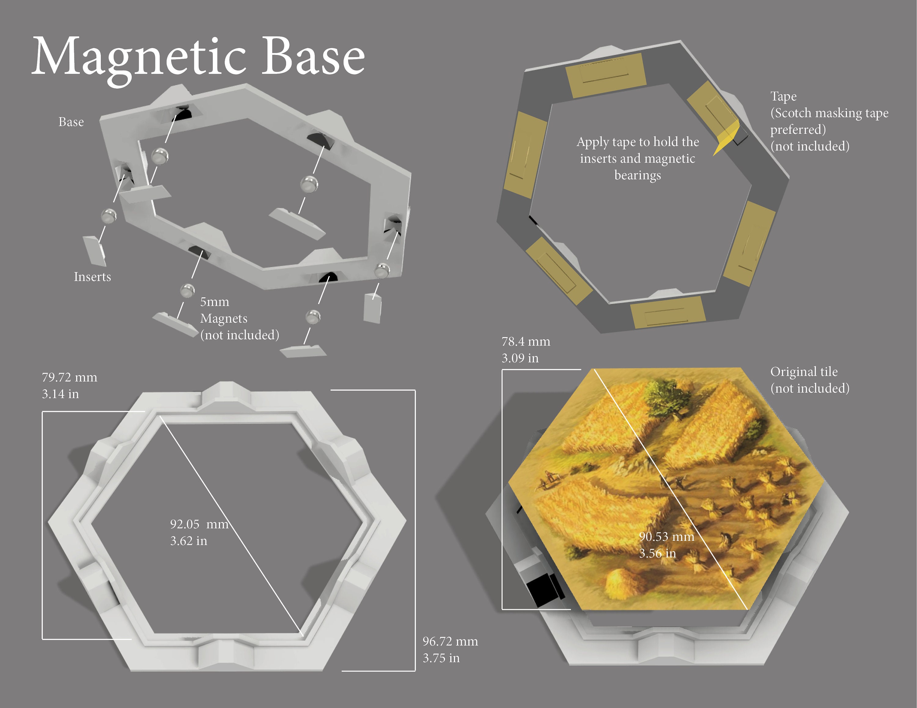 Haunted Settlers of Catan 3D Print STL Files Magnetic Base Only Snap in ...