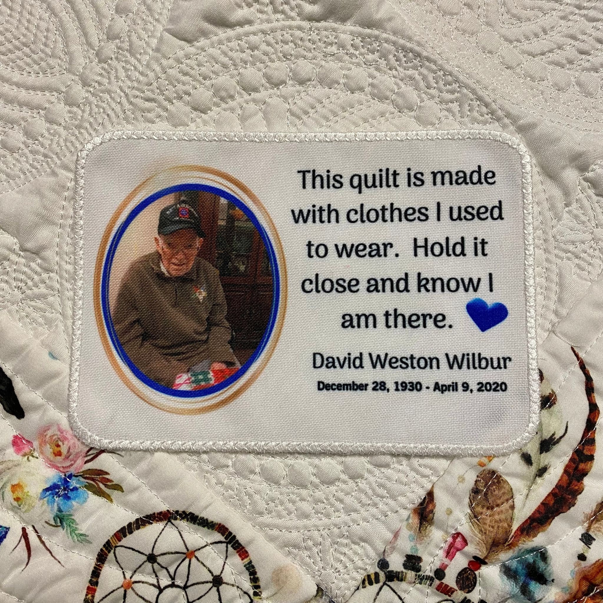 Photo Memory Quilt Label Oval Frame | Custom Photo Memory Label ...