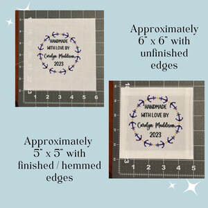 Nautical Anchor Quilt Label Custom Anchor Quilt Label Sublimation Quilt ...