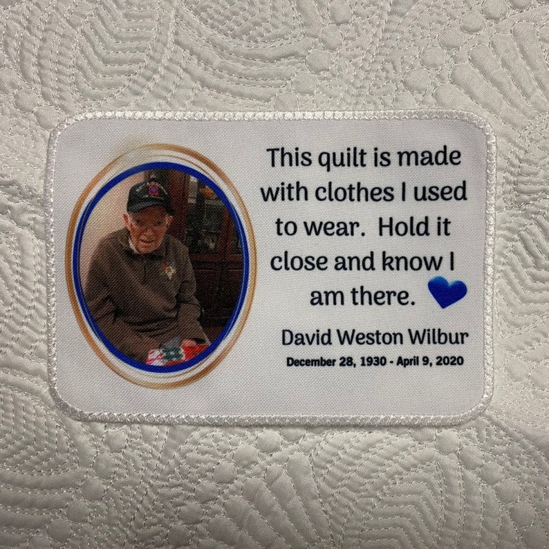 Photo Memory Quilt Label Oval Frame | Custom Photo Memory Label ...