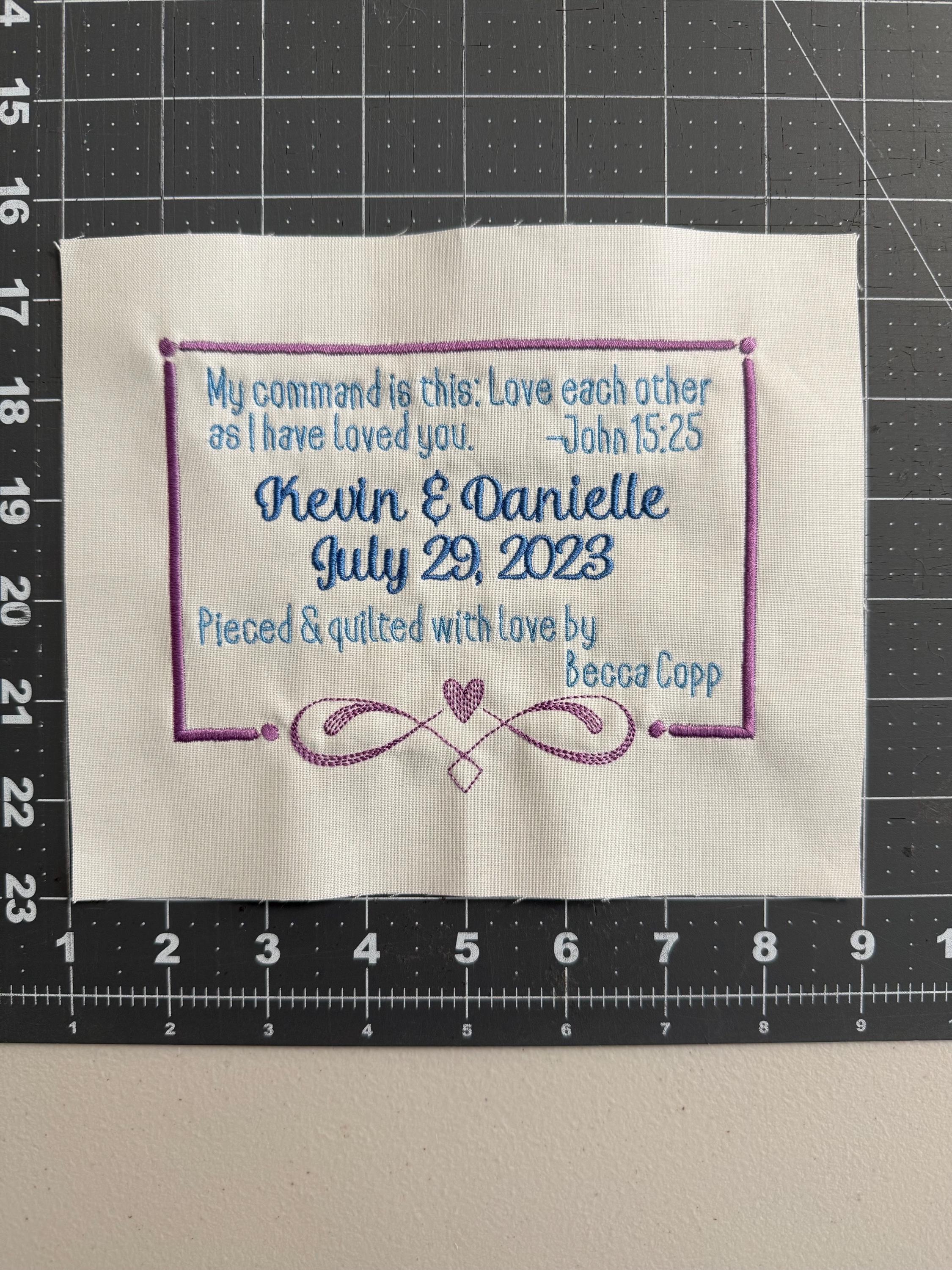 Personalized Quilt Label With Heart and Simple Frame - Etsy