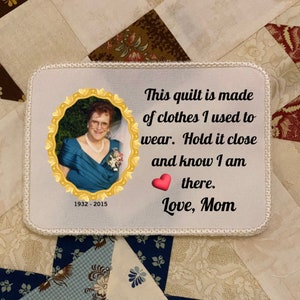 Photo Memory Quilt Label | Custom Photo Memory Quilt Label ...