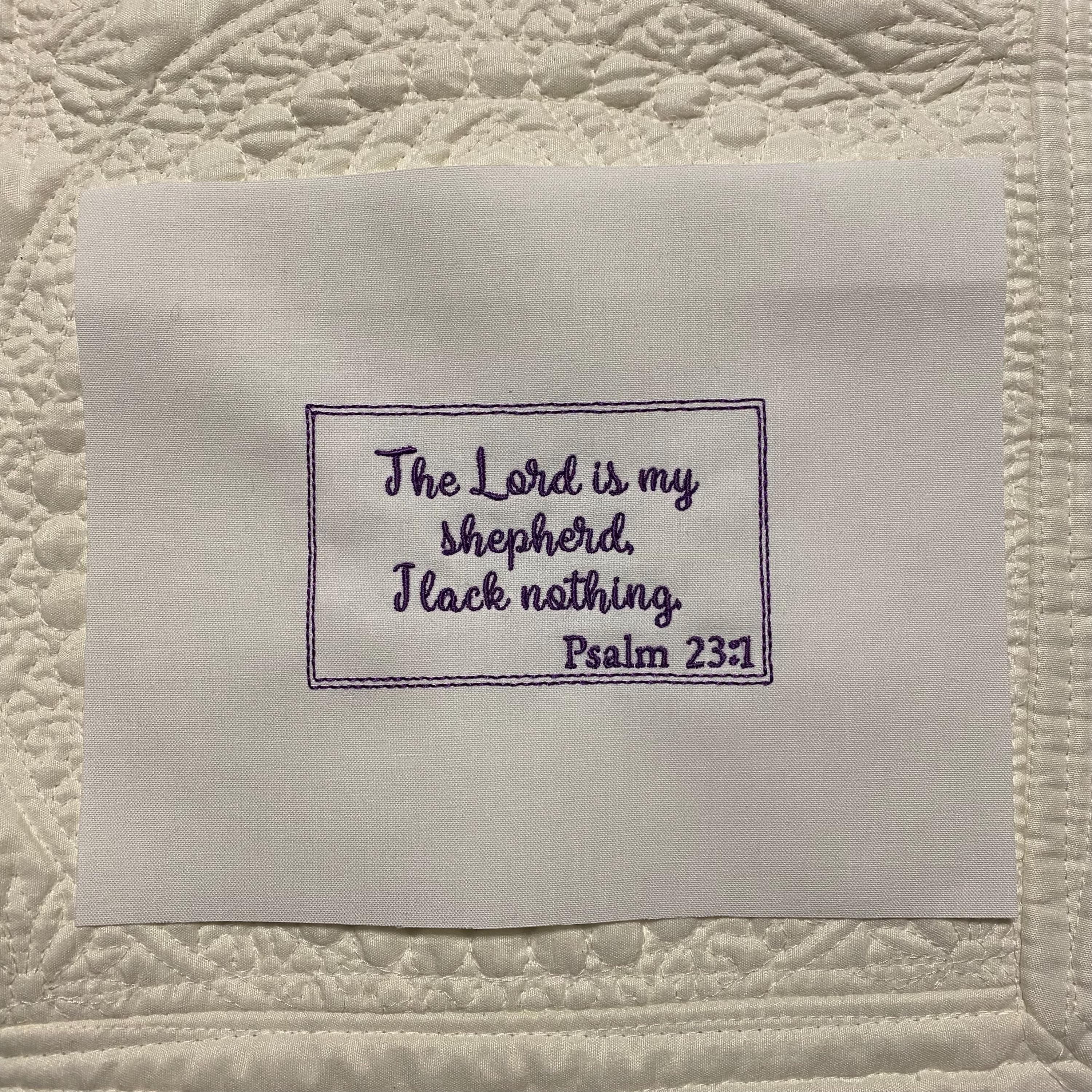 Custom Embroidered Bible Verse Label for Bible Cover - Quilt - Pillow ...