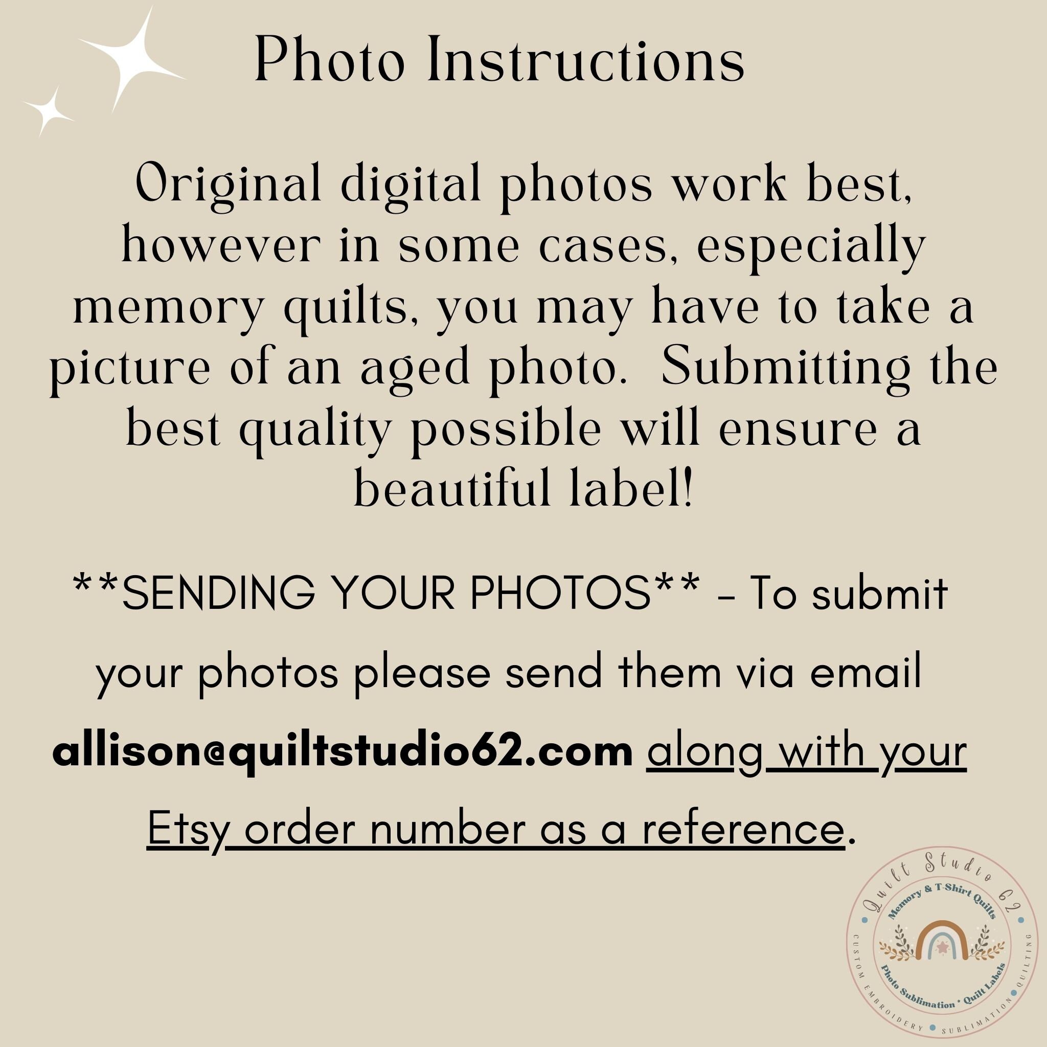 Photo Memory Quilt Label | Custom Photo Memory Quilt Label ...