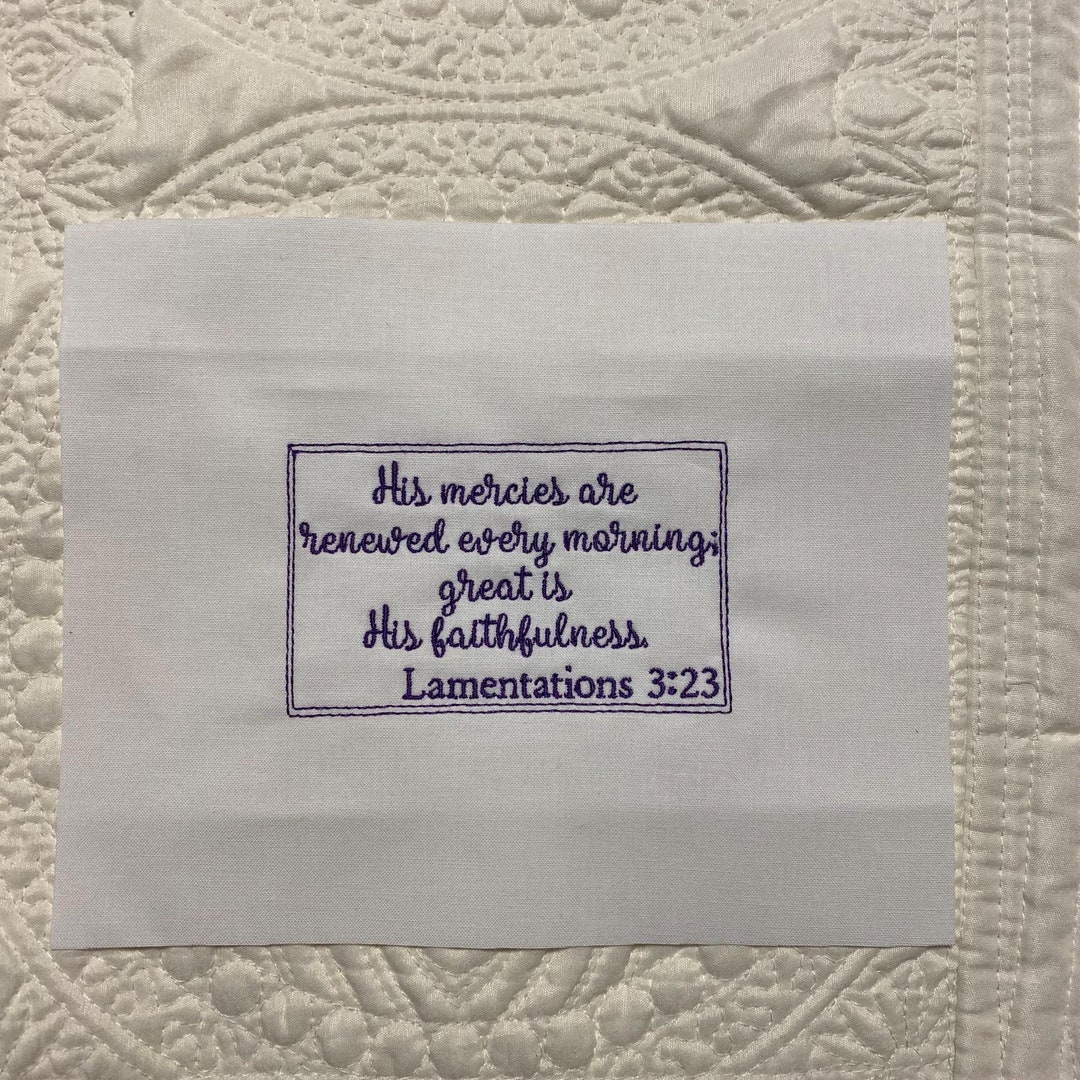 Custom Embroidered Bible Verse Label for Bible Cover - Quilt - Pillow ...