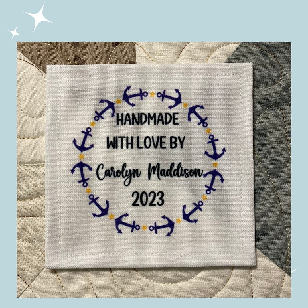 Nautical Anchor Quilt Label Custom Anchor Quilt Label Sublimation Quilt ...