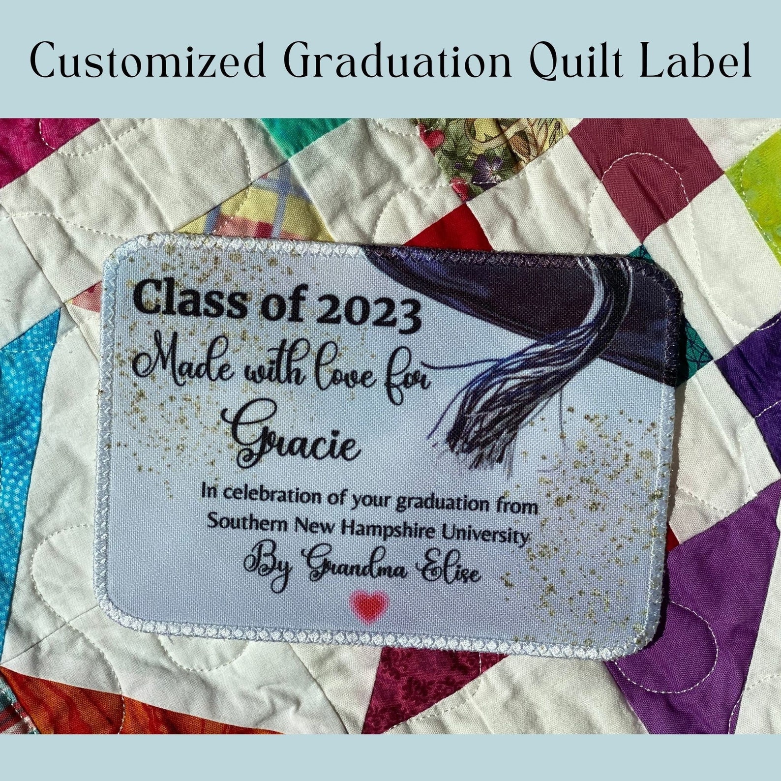 Personalized Graduation Quilt Label Custom Graduation Quilt Label Class ...