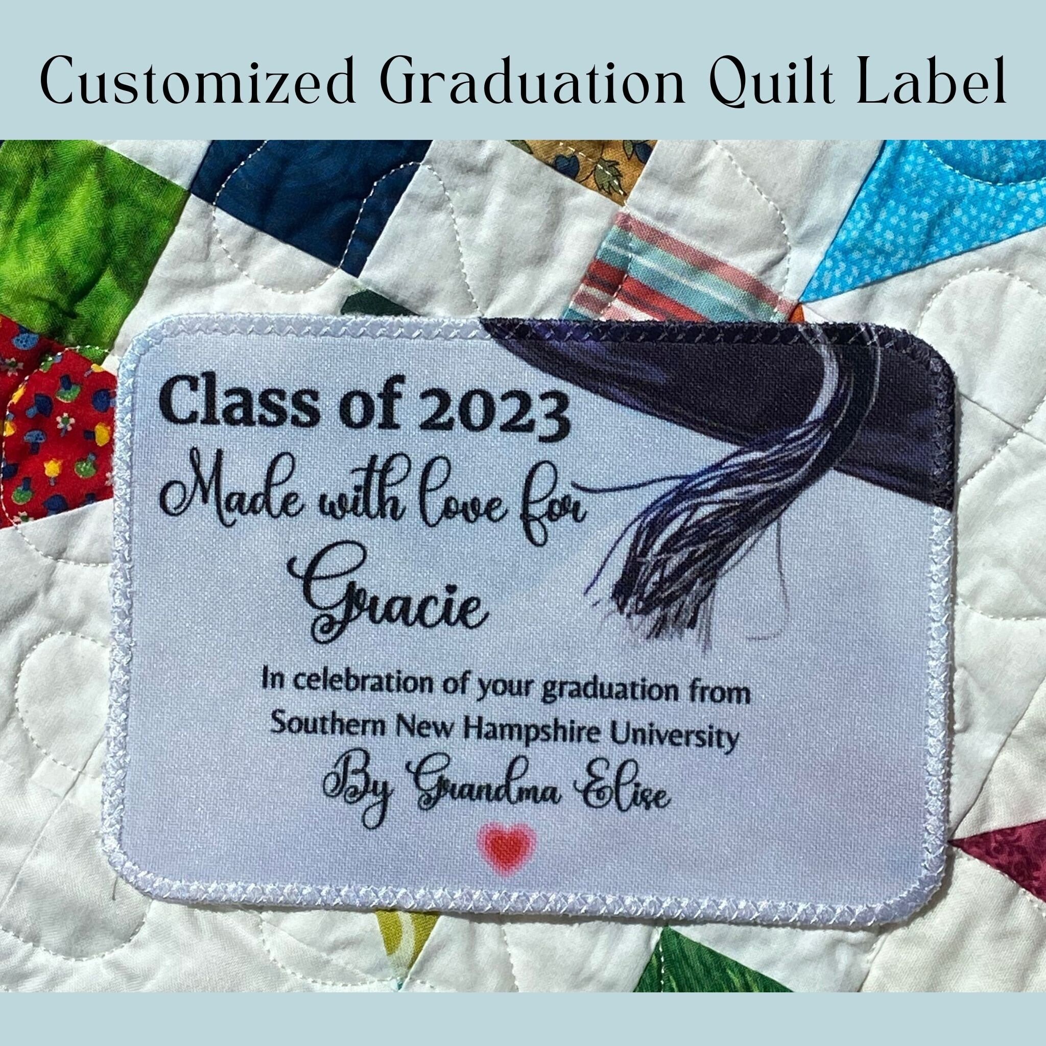 Personalized Graduation Quilt Label Custom Graduation Quilt Label Class ...