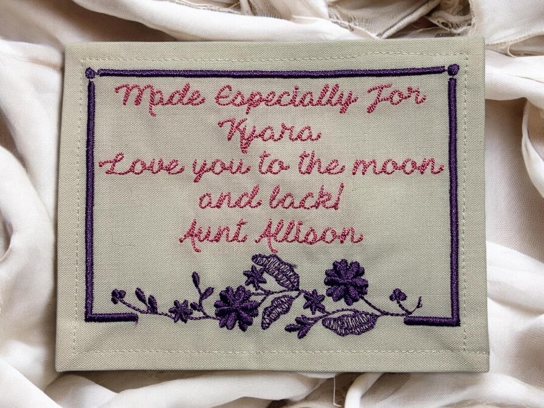 Custom Embroidered Floral Quilt Label | Personalized Quilt Label ...