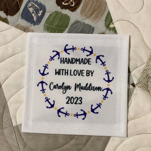 Nautical Anchor Quilt Label Custom Anchor Quilt Label Sublimation Quilt ...