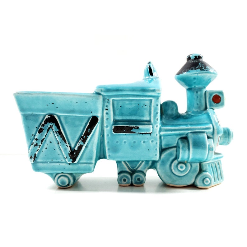 Vintage Anthropomorphic Blue Ceramic Train Face Nursery Baby - Etsy