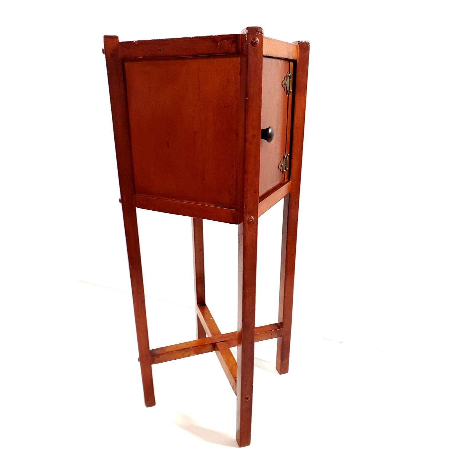 Antique Vintage Wooden Smoking Stand Cigar Tobacco Side Accent Table ...