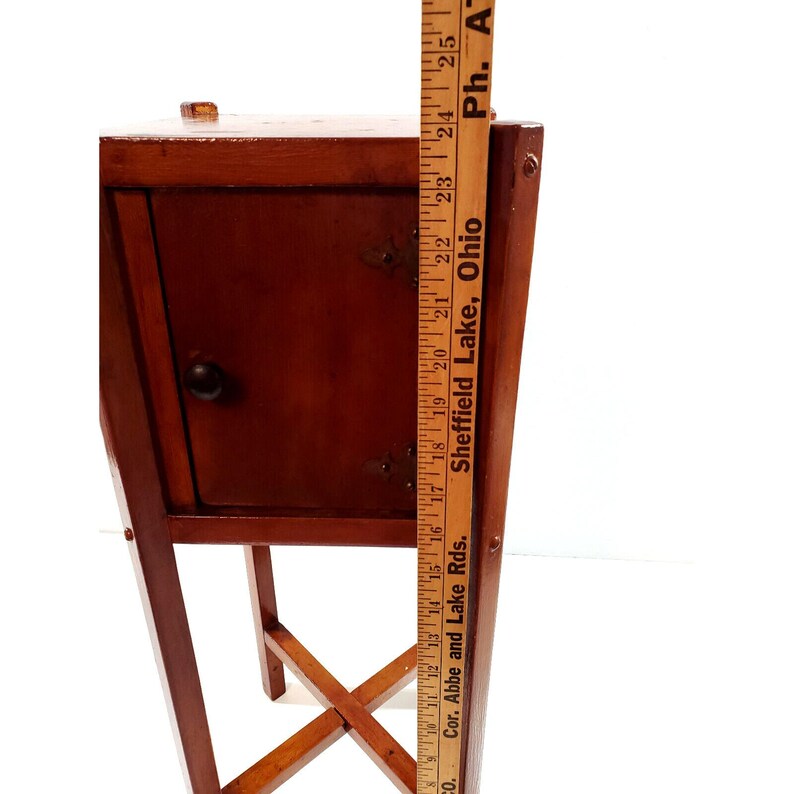 Antique Vintage Wooden Smoking Stand Cigar Tobacco Side Accent Table ...