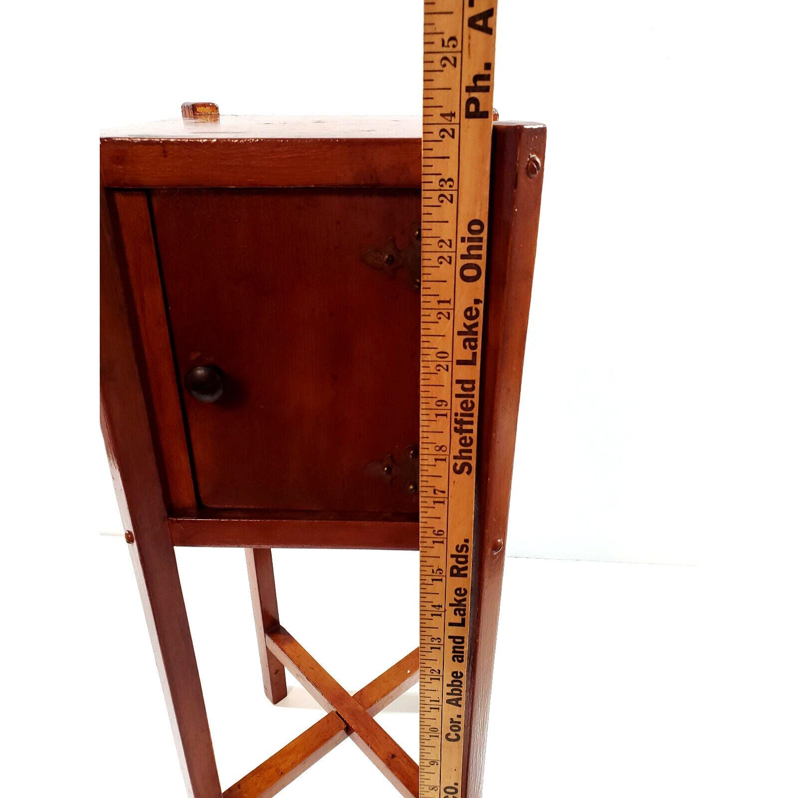 Antique Vintage Wooden Smoking Stand Cigar Tobacco Side Accent Table ...