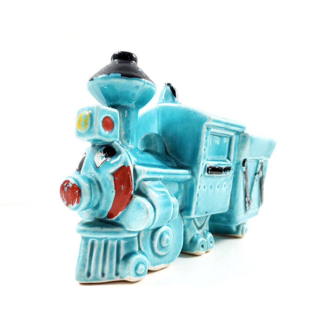 Vintage Anthropomorphic Blue Ceramic Train Face Nursery Baby Kitsch ...