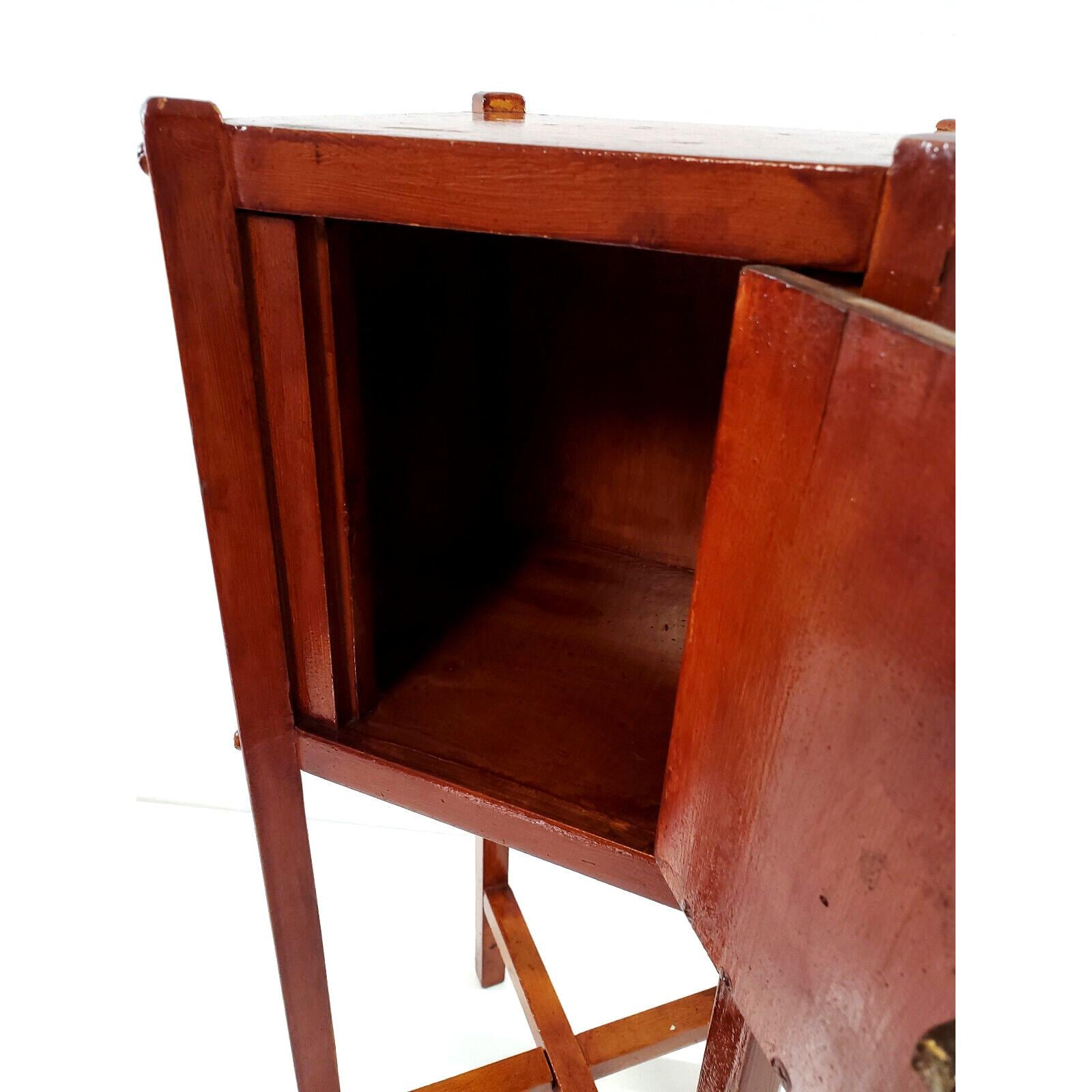 Antique Vintage Wooden Smoking Stand Cigar Tobacco Side Accent Table ...