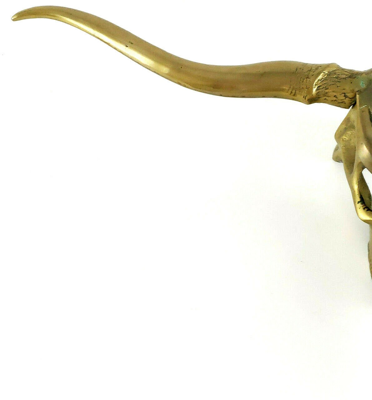 Mid Century Solid Brass Longhorn Steer Skull Head Horns VTG Wall ...