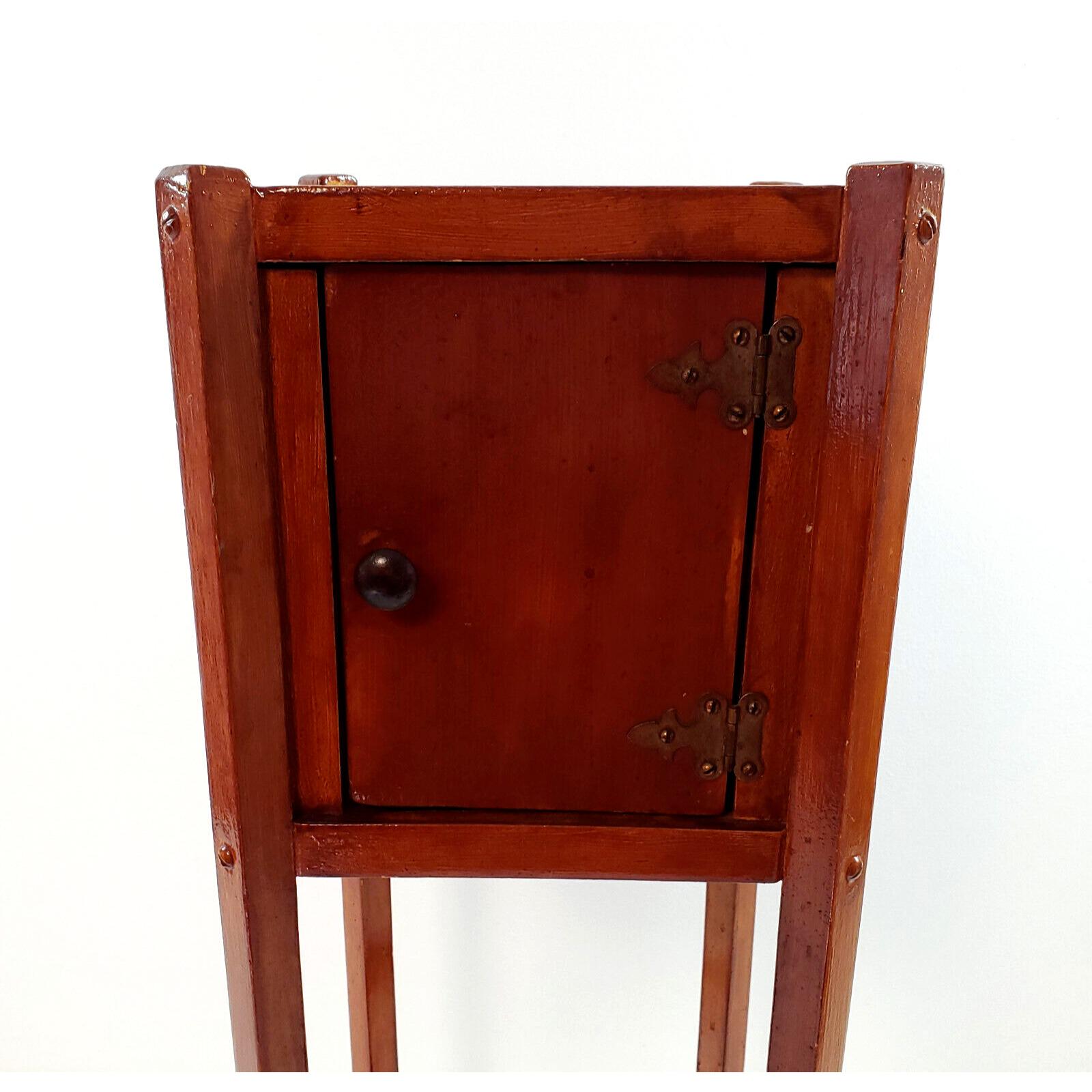 Antique Vintage Wooden Smoking Stand Cigar Tobacco Side Accent Table ...