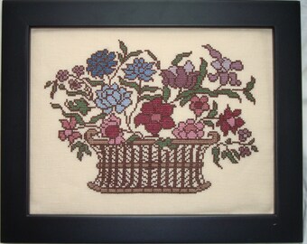 Flower Basket-cross Stitch Pattern - Etsy