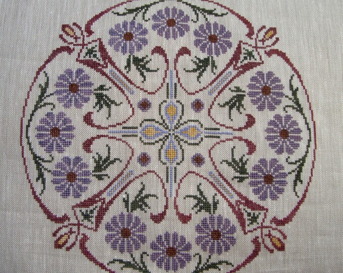 Flowers & Swirls PDF Cross Stitch Pattern - Etsy