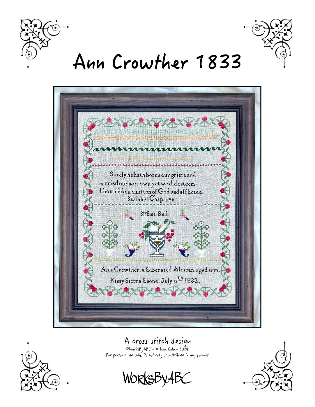 Pdf - Ann Crowther 1833 Cross Stitch Sampler - Etsy