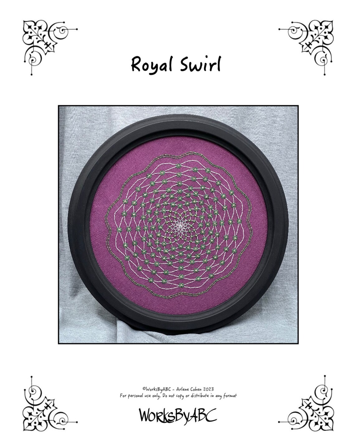 Royal Swirl Cross Stitch Pattern (paper Copy) - Etsy
