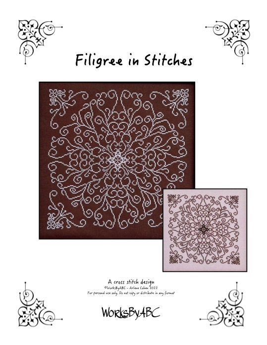 Filigree in Stitches Cross Stitch Pattern (paper Copy) - Etsy